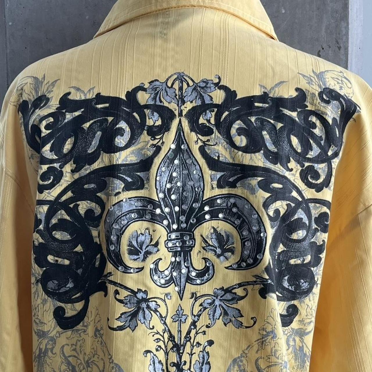 womens oversized grunge yellow emo vampy button up... | Depop