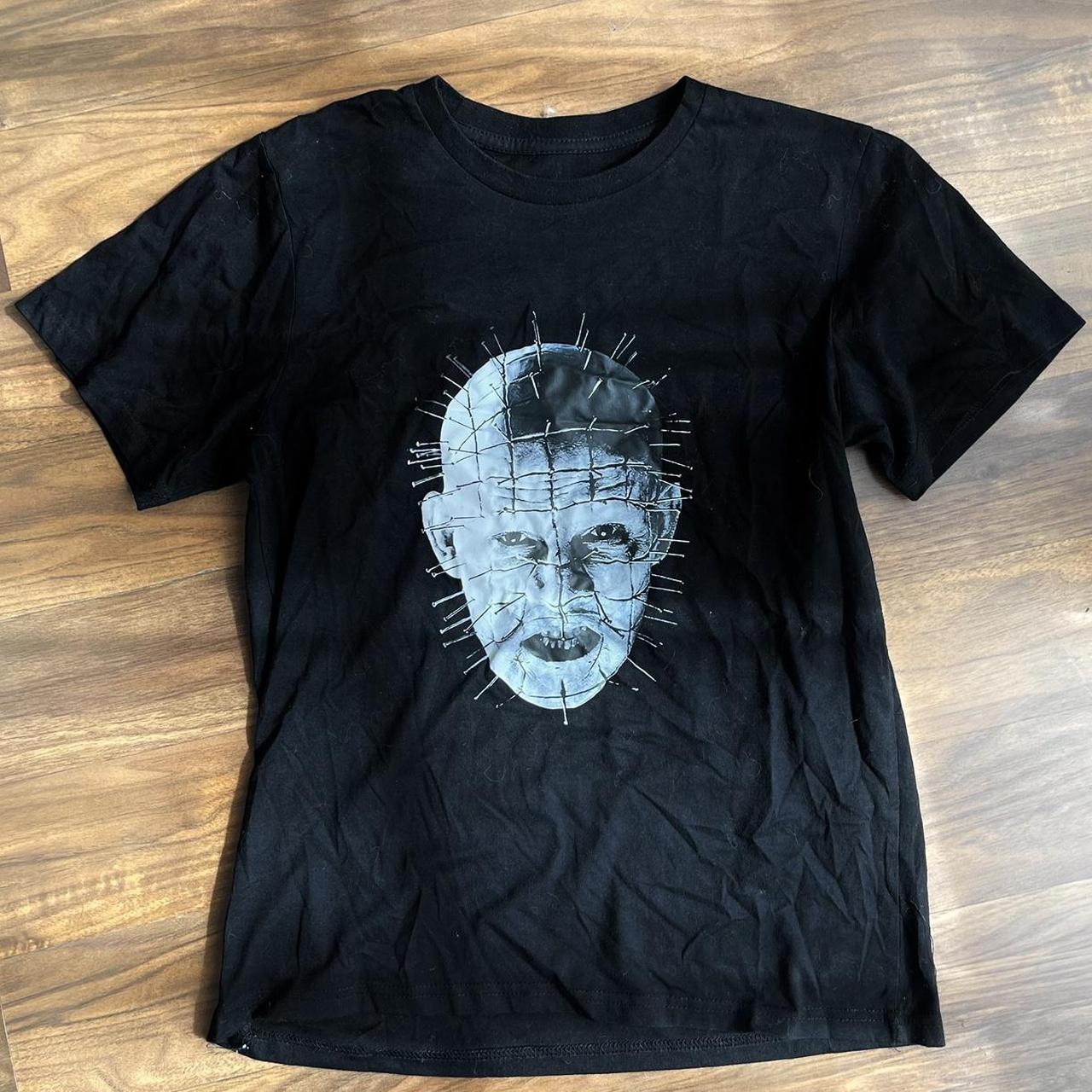 Hellraiser Pinhead T-shirt - black and white vintage... - Depop