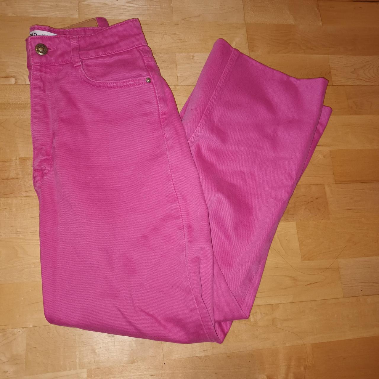 Zara hot pink denim jeans 💗 Gorgeous vibrant... - Depop