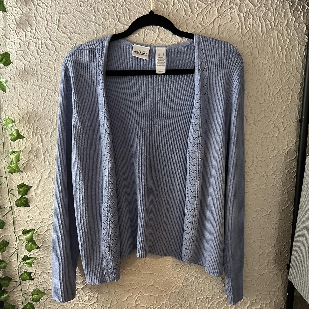Adorable, light blue cardigan perfect for the up... - Depop