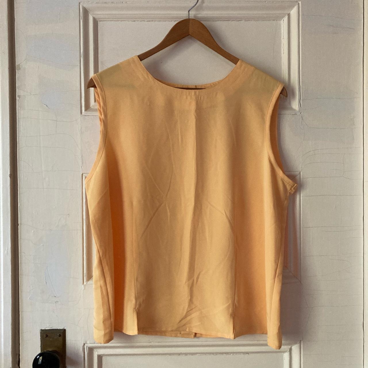 Vintage Notations yellow tank top. 100% polyester... - Depop