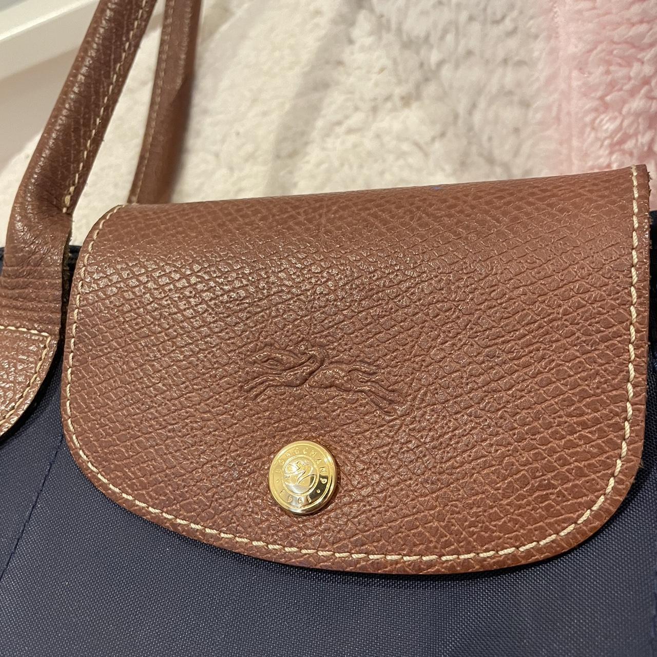 Navy S longchamp Le Pliage handbag with medium size... - Depop