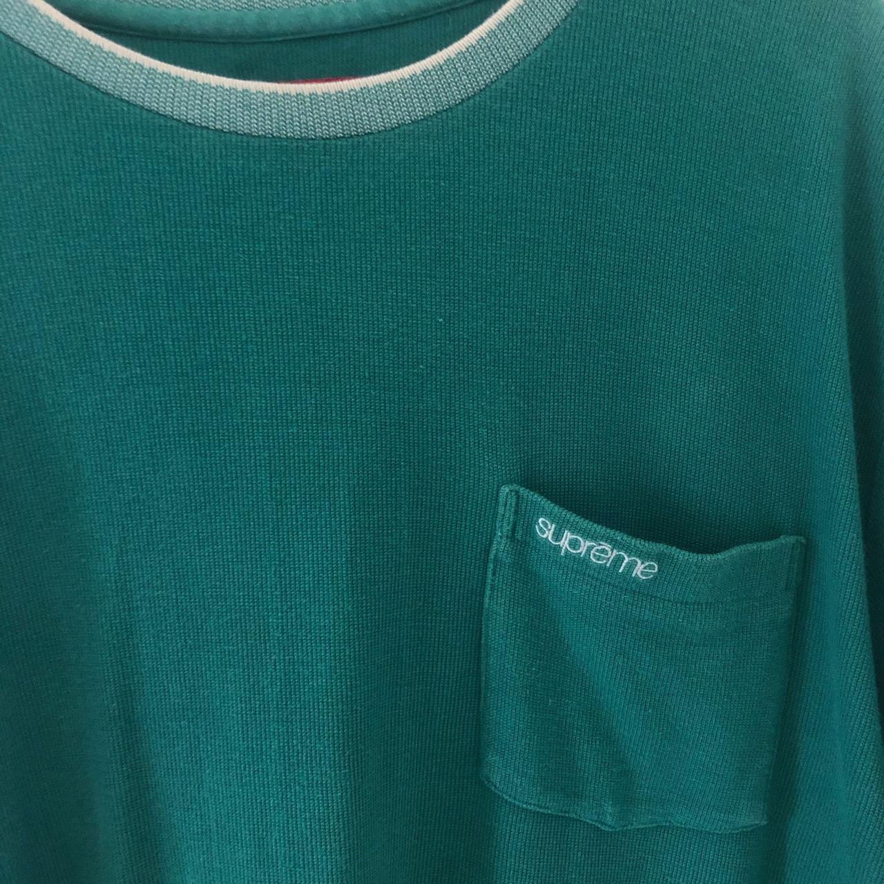 Vintage Supreme Tee Shirt oversized in green... - Depop