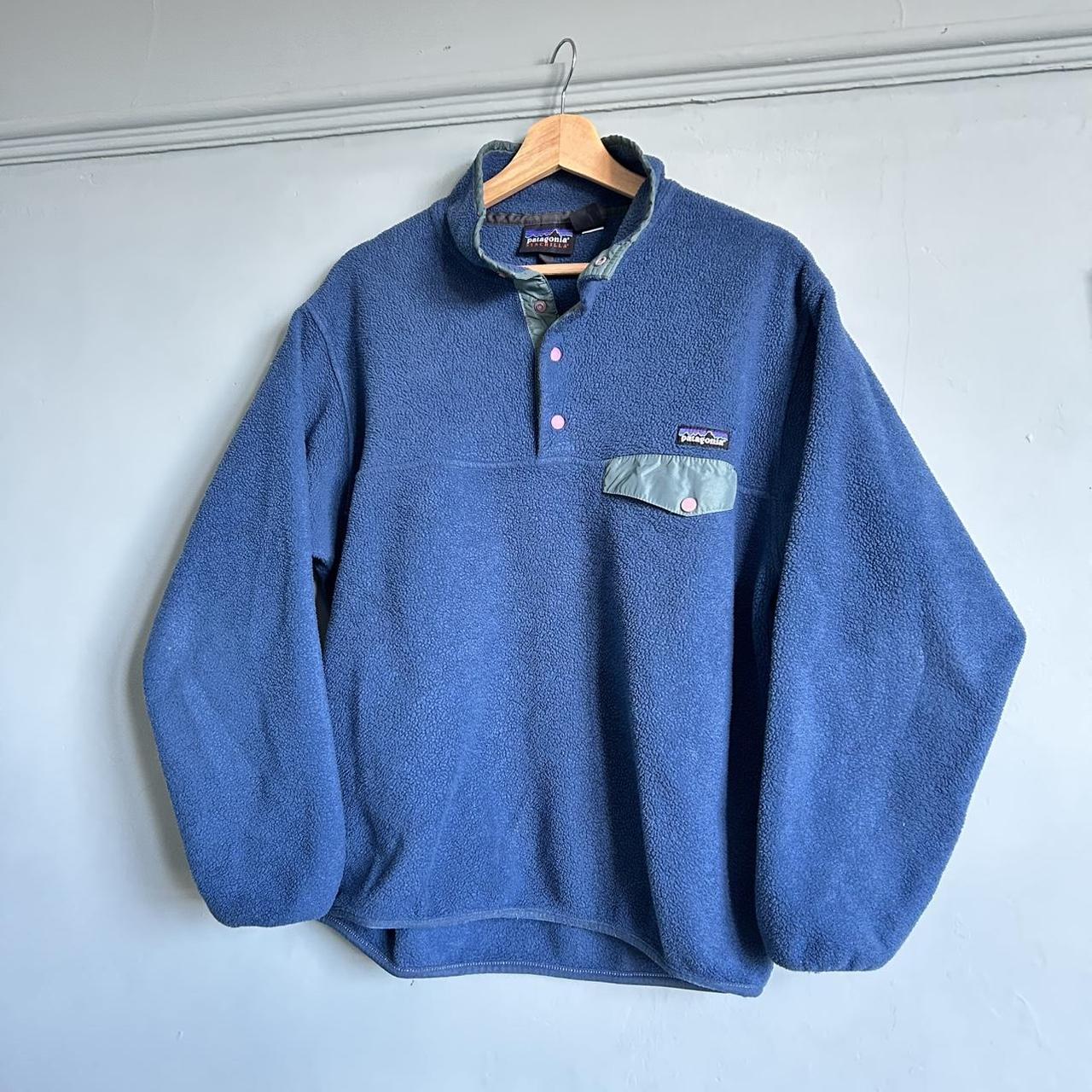 90s Patagonia blue fleece pullover Size - Men’s... | Depop