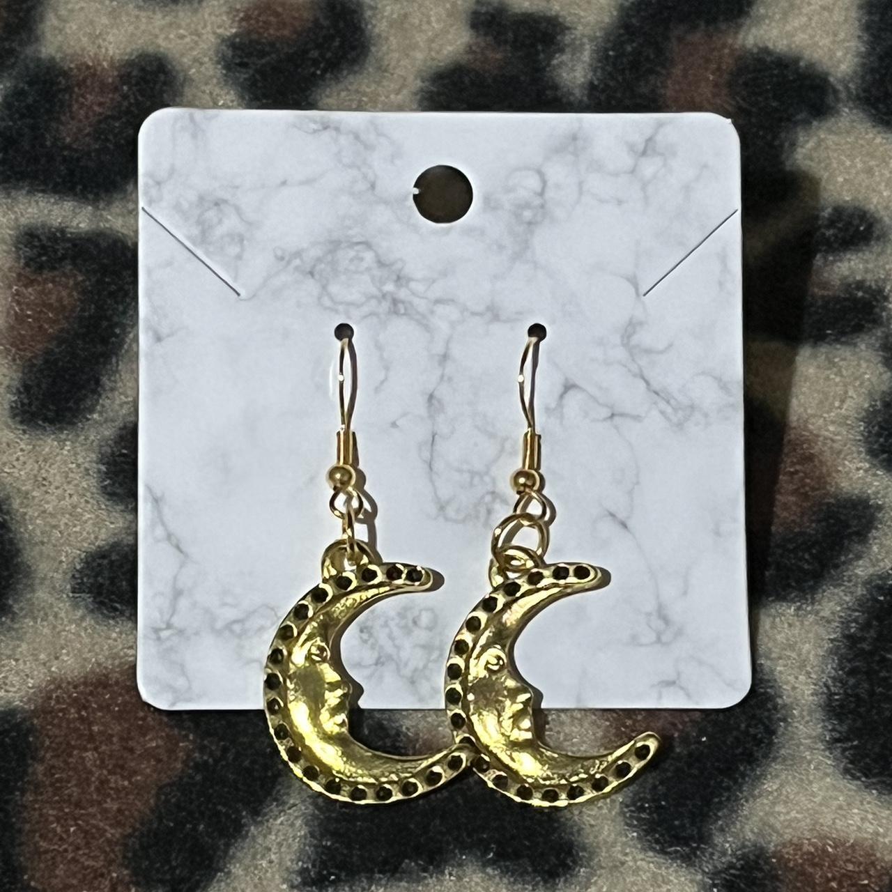 🌜GOLD MOON MAN EARRINGS🌜 These earrings are handmade... - Depop