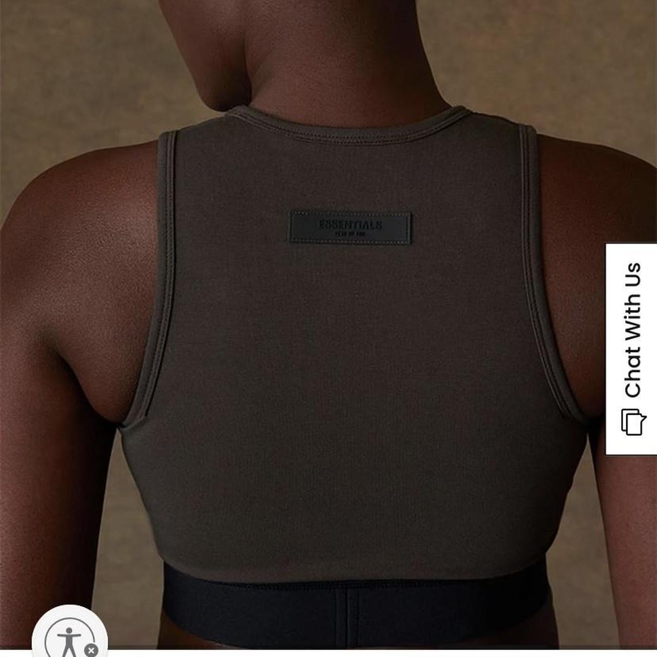 essentials crop top + biker shorts size small, never... - Depop