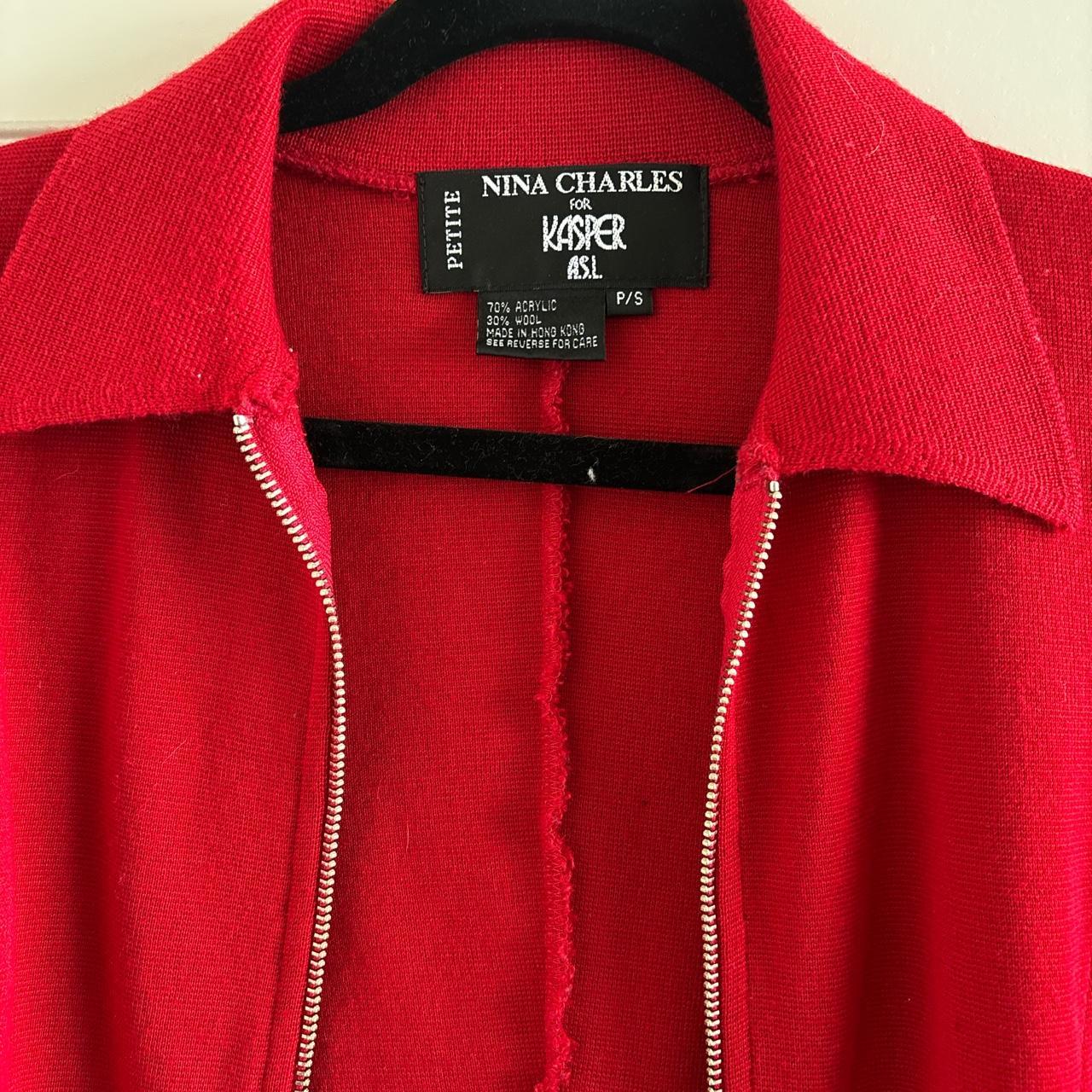 vintage cherry red zip up jacket - Depop