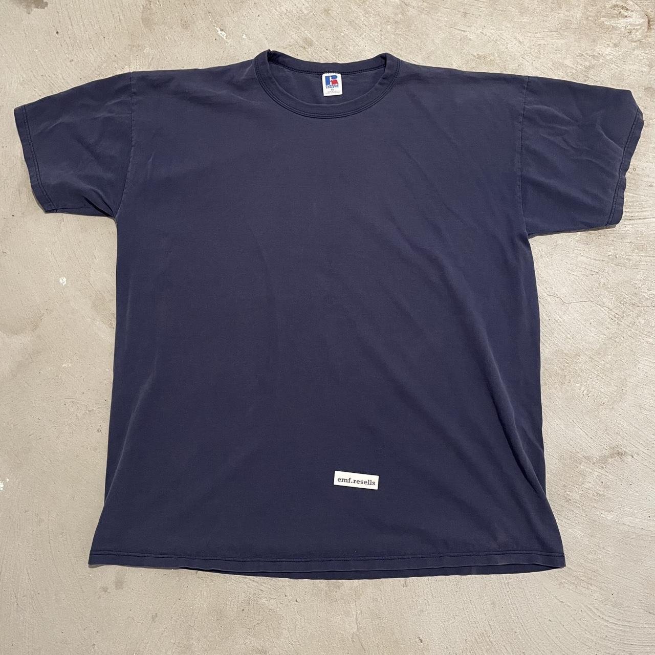 Vintage 90s Russell Athletic Blank Navy... - Depop