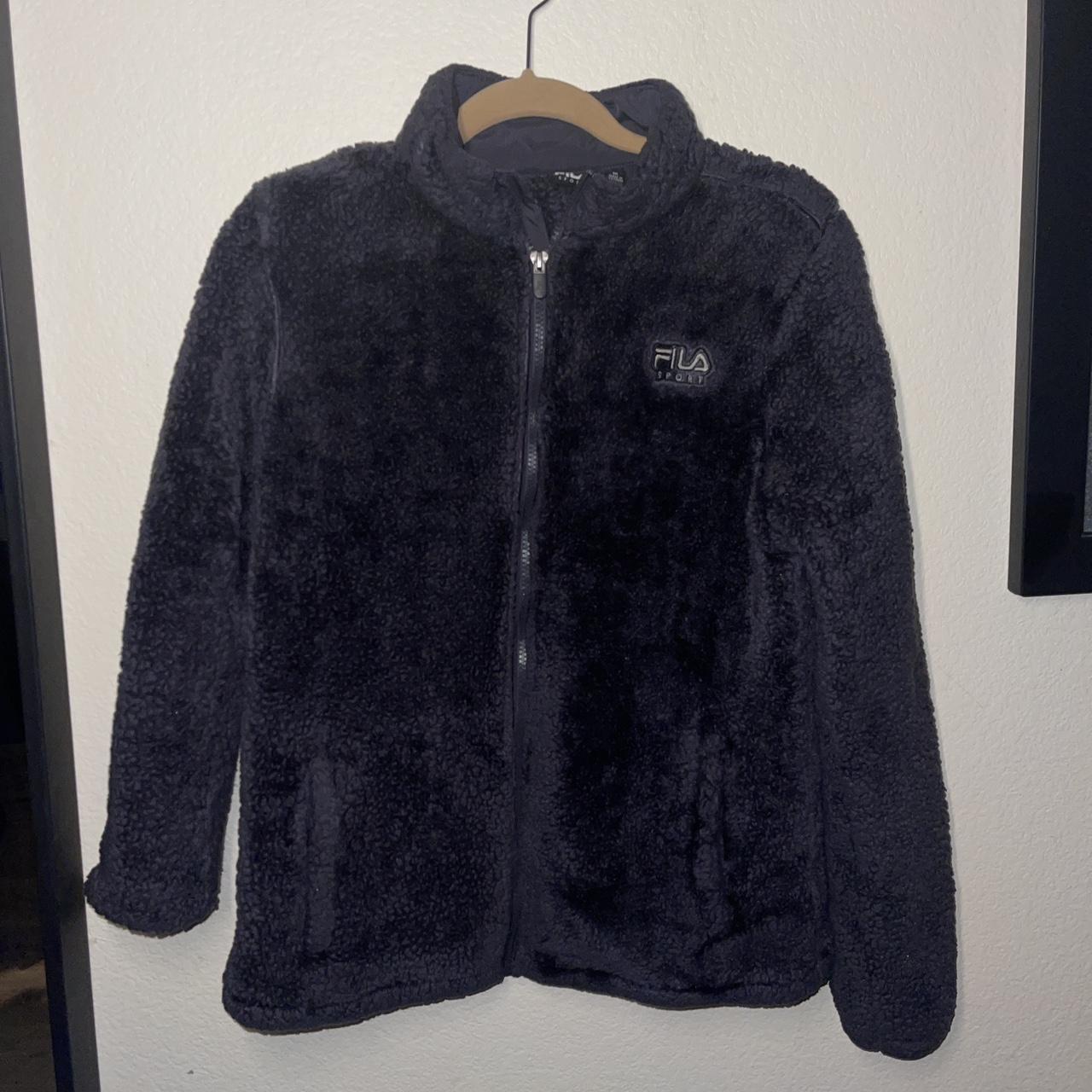 Fila Women's Grey and Black Jacket | Depop