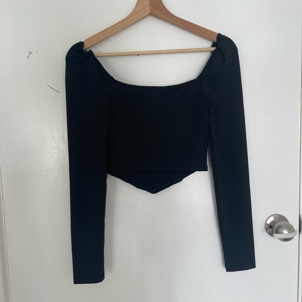 Princess Polly Corset Style top black long sleeve AU 8 - Depop