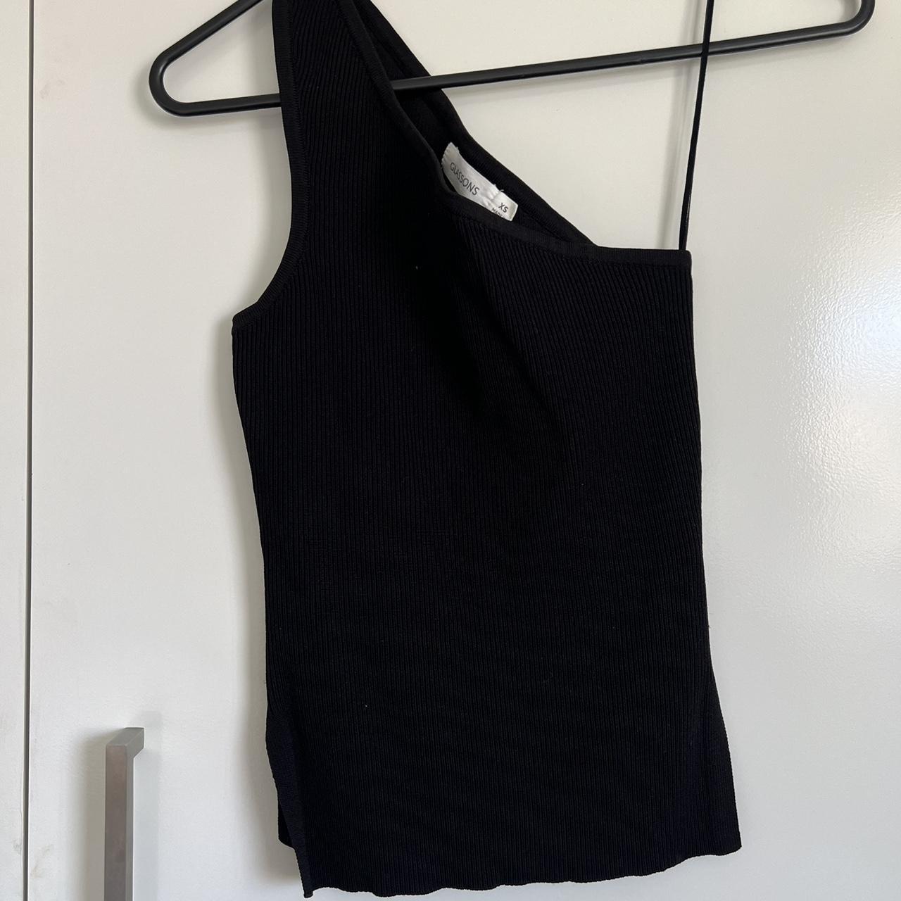 Glassons one shoulder top black Size slits - xs - Depop
