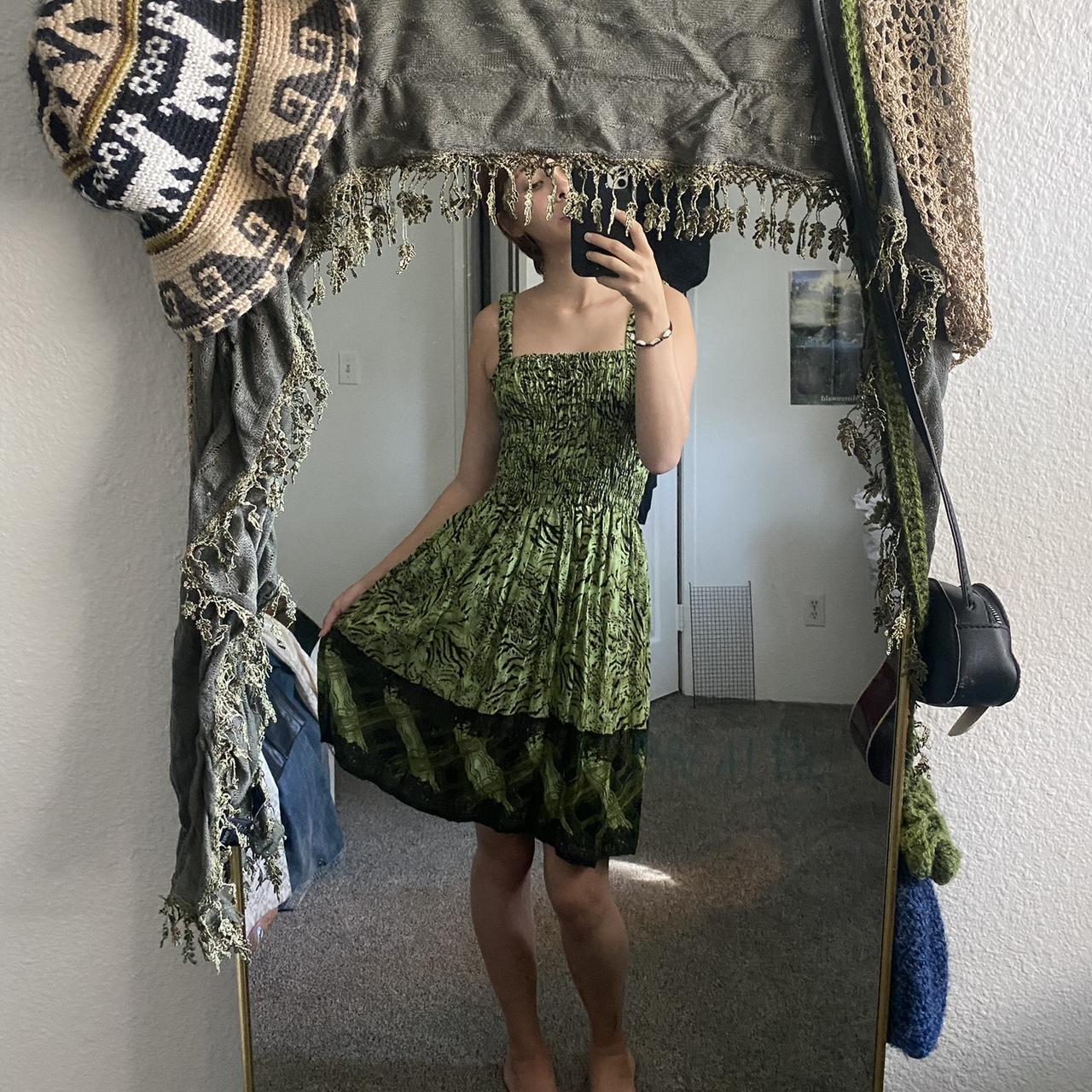 Green earthy hippie dress - Depop