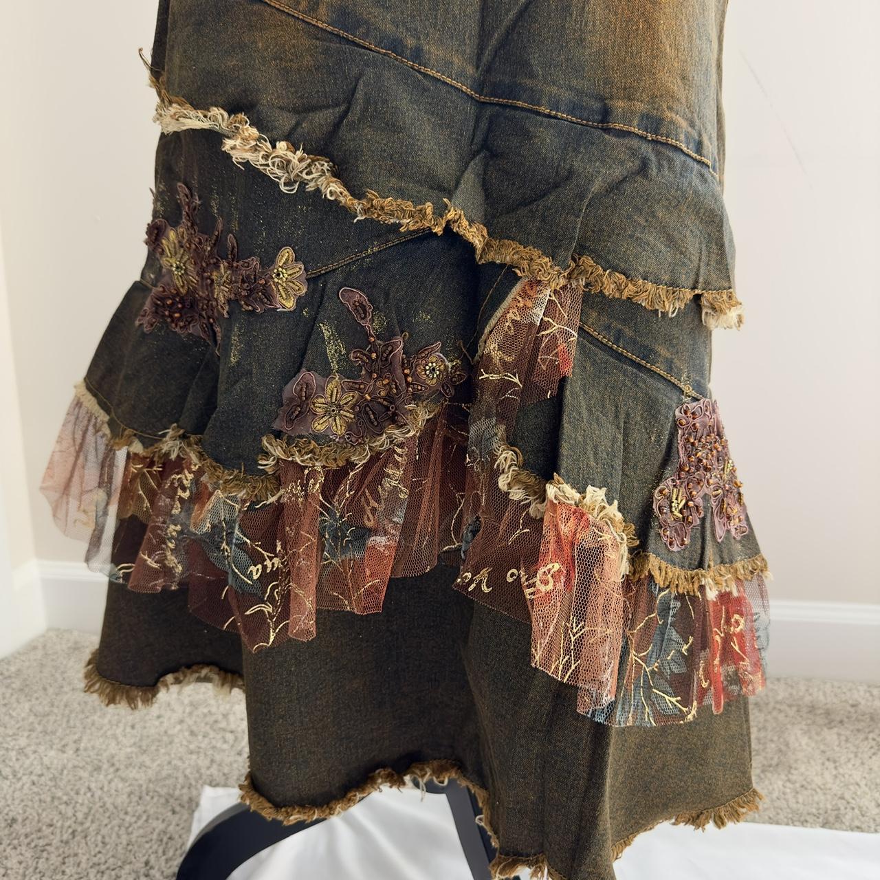 deadstock y2k forest fairy beaded glitter lace... | Depop