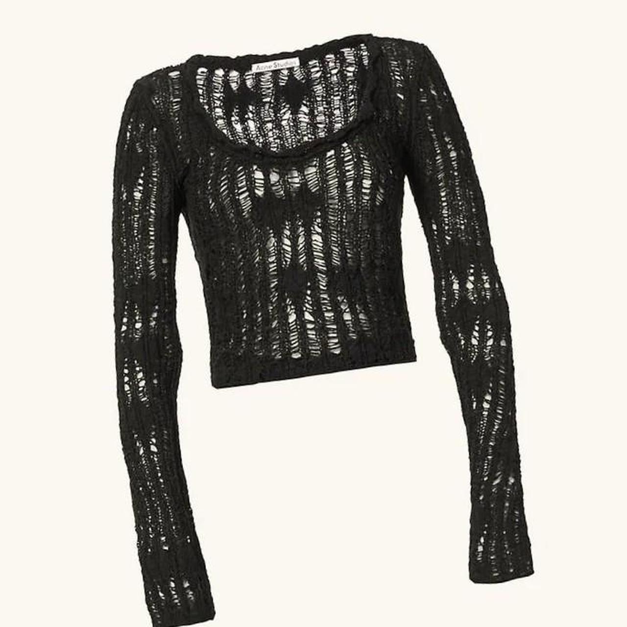 Acne Studios Kseni Ladder Stitch Crop Sweater ⚫⚫ -... | Depop