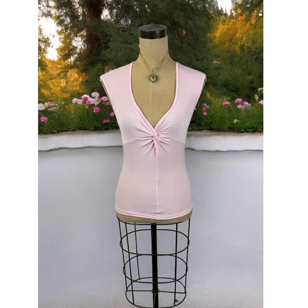 Light Pink Blouse Top Vintage 90s Twist Hem Coquette... - Depop