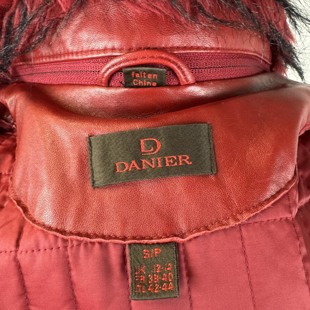 Red Leather Y2K Penny Lane Jacket Coat Faux Fur... - Depop