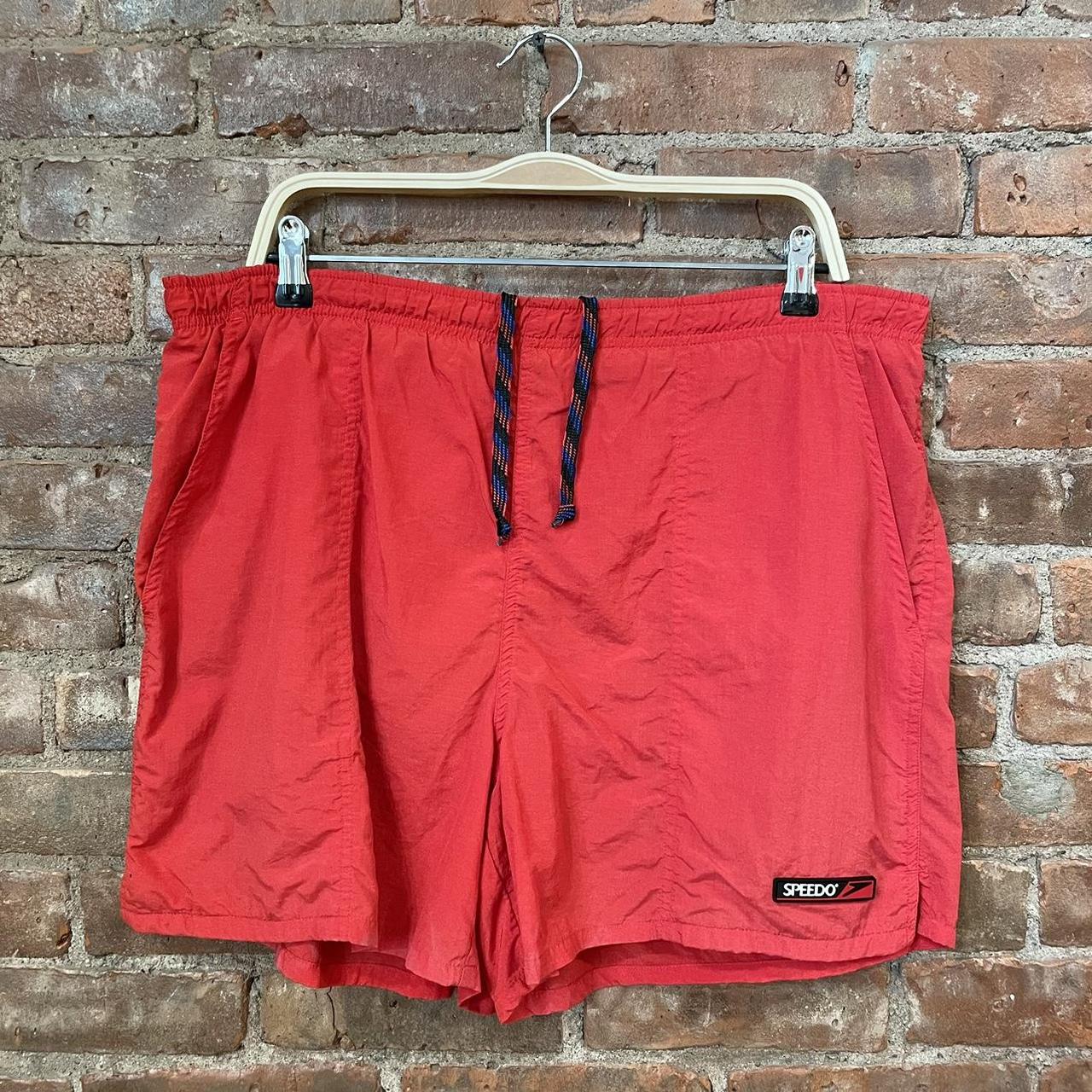 RED SPEEDO BATHING SUIT SIZE: L INSEAM: 5” #speedo... - Depop