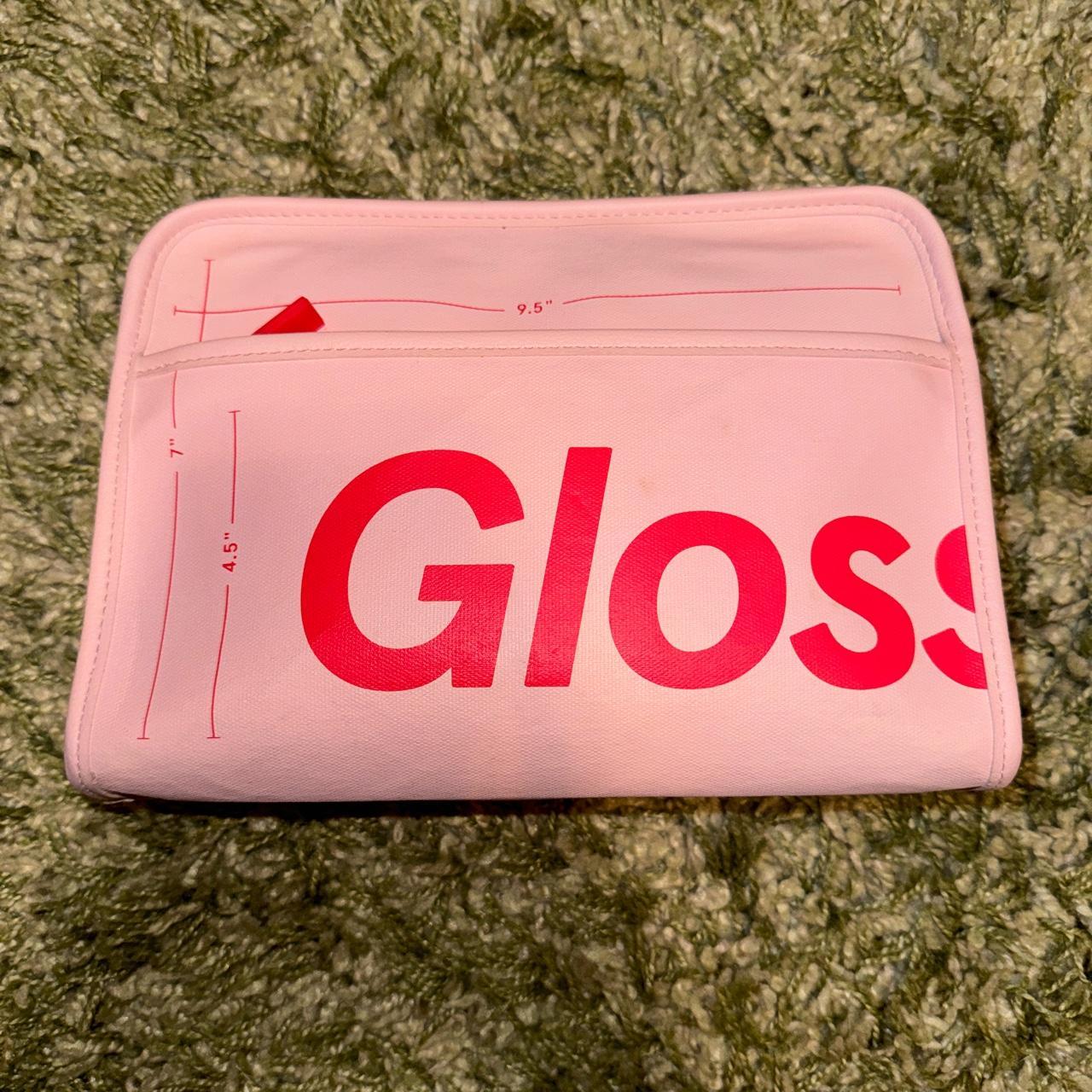 Classic pink Glossier Makeup bag. Super cute, just... - Depop