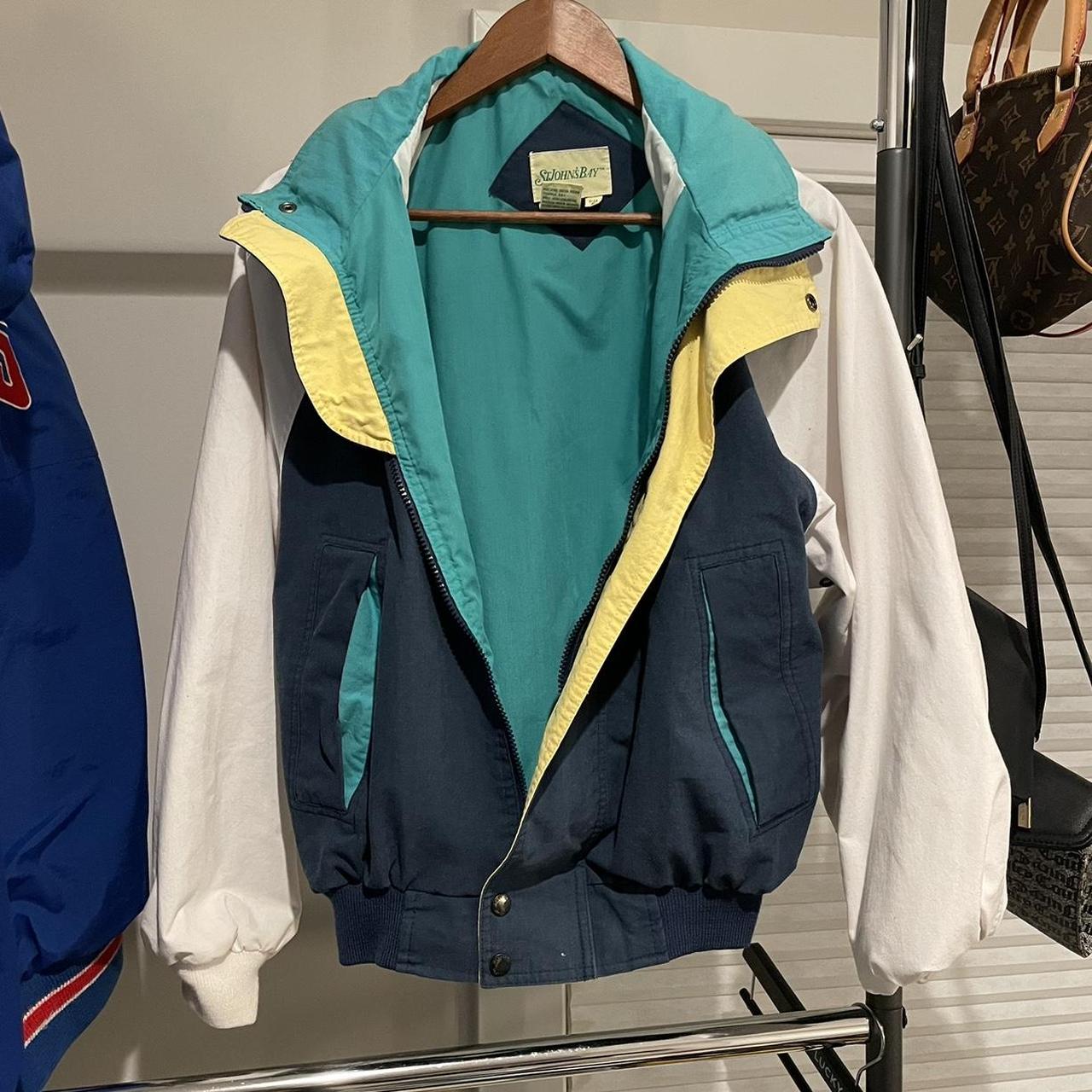 80s colorblock jacket SUCH a fun piece, sad to see... - Depop