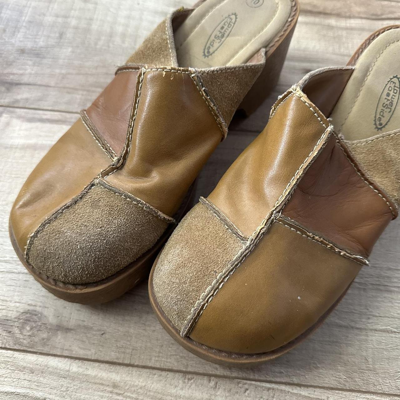 Lower east side tan patchwork clog sz 10 Some light... - Depop