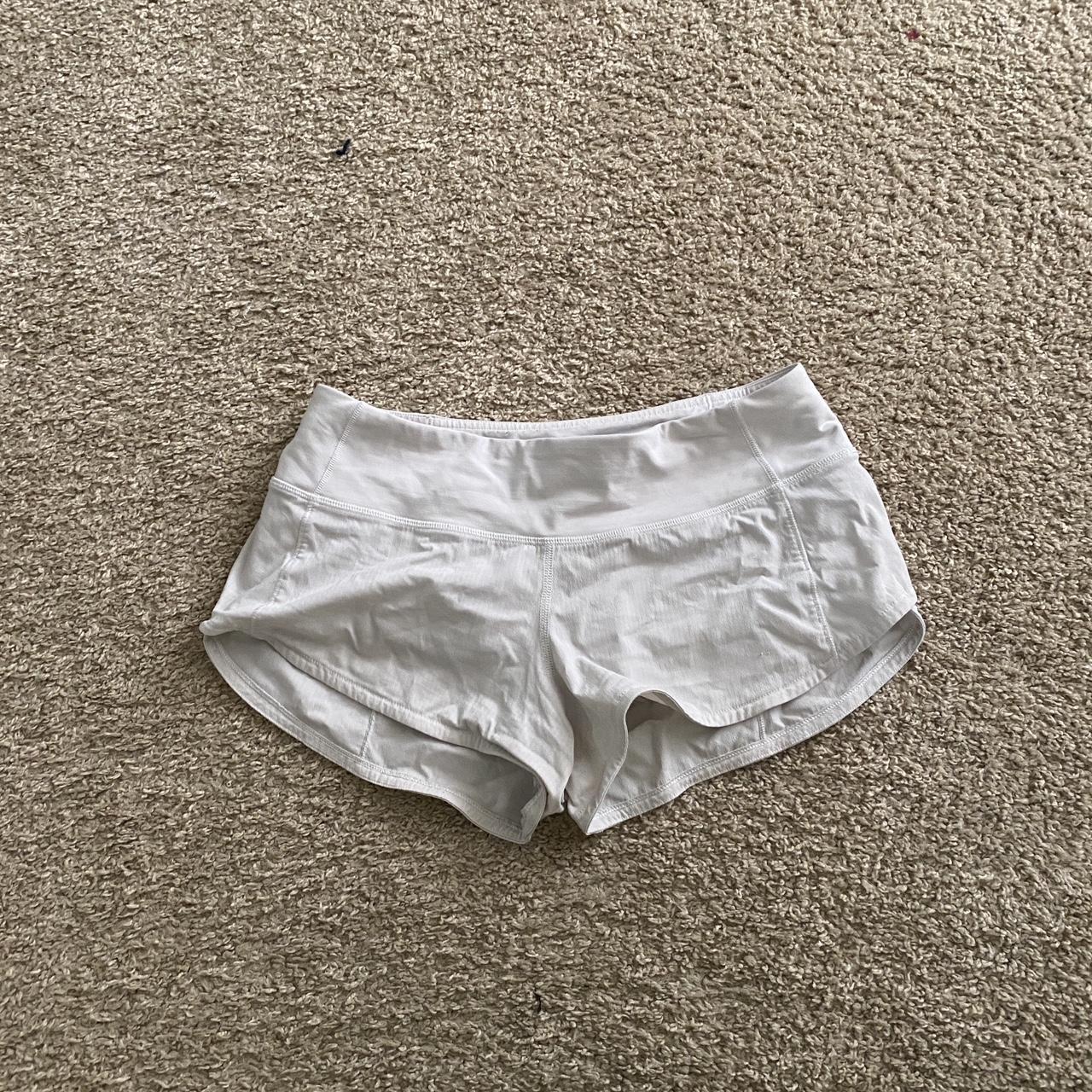White lululemon speed up shorts size 2 Great... - Depop