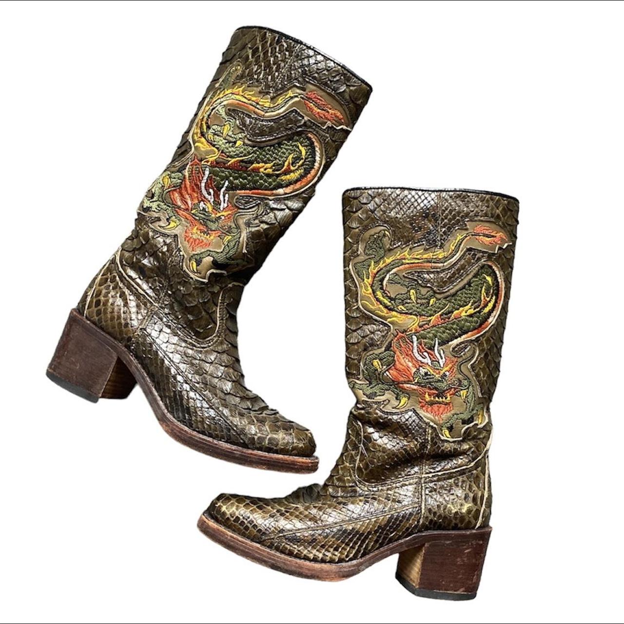Dragon Boots 🐉 Super rare and stunning cowboy boots... - Depop