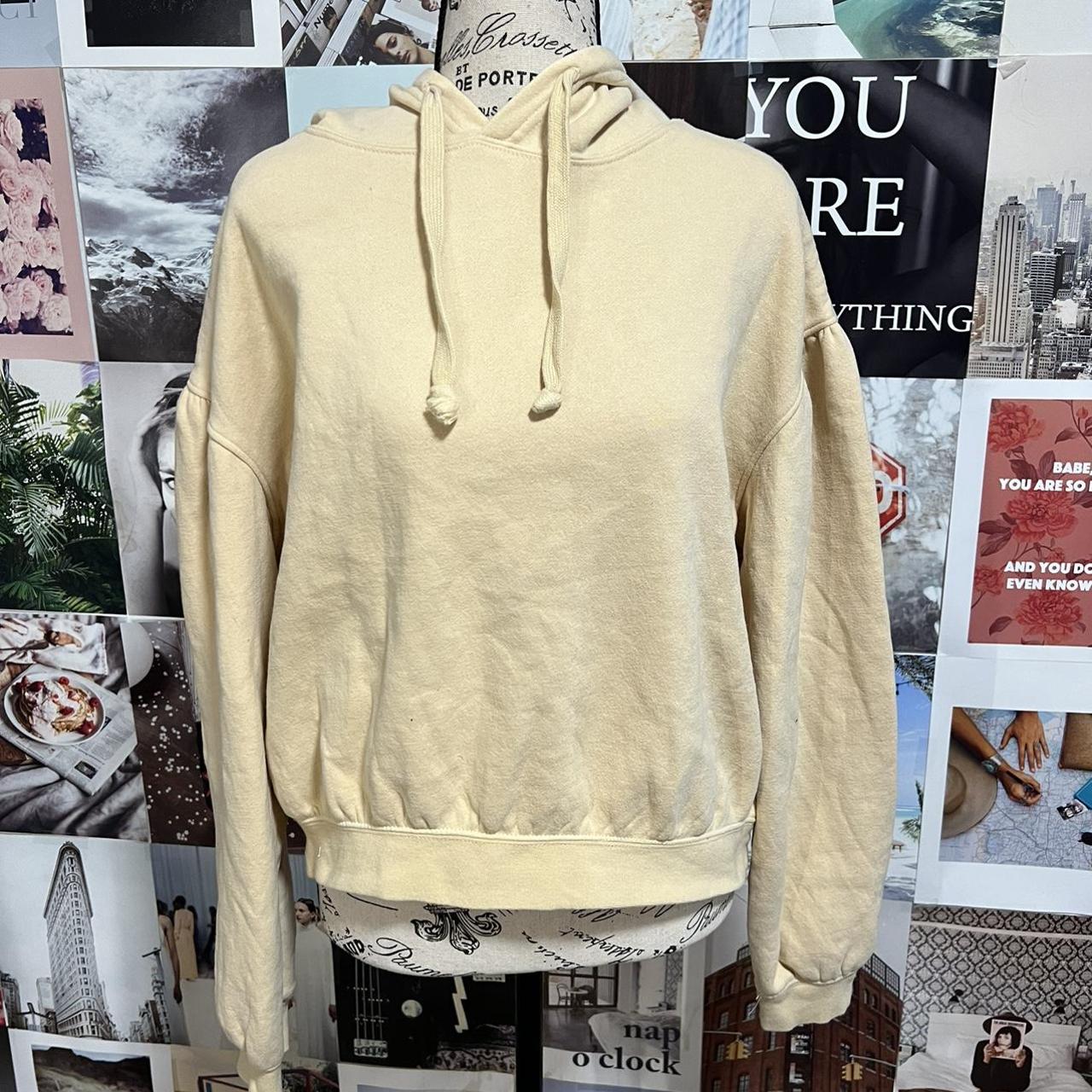 Urban Outfitters Pale Yellow Hoodie #urbanoutfitters... - Depop