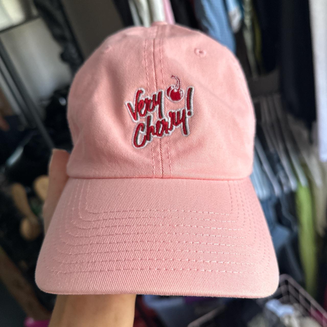 pink “very cherry” cherry coke baseball cap american... - Depop