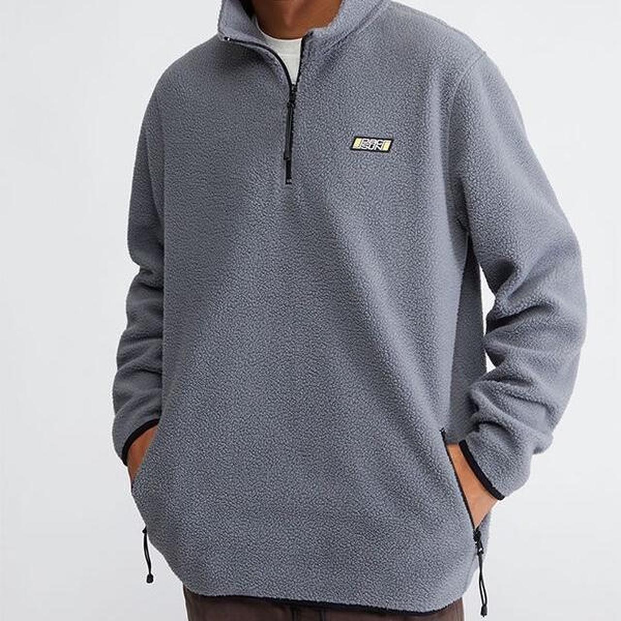 PacSun men’s grey fleece half zip pullover • never... - Depop