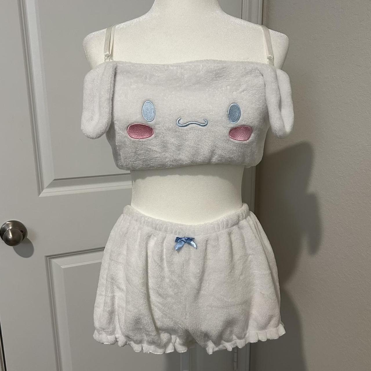 Sanrio cinnamoroll bloomer and bra set Size: L... | Depop