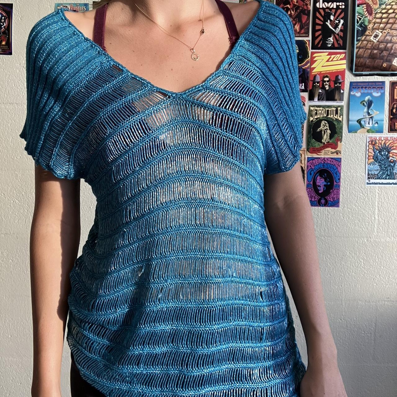 Blue crochet cover up Gorgeous blue cover up!... - Depop