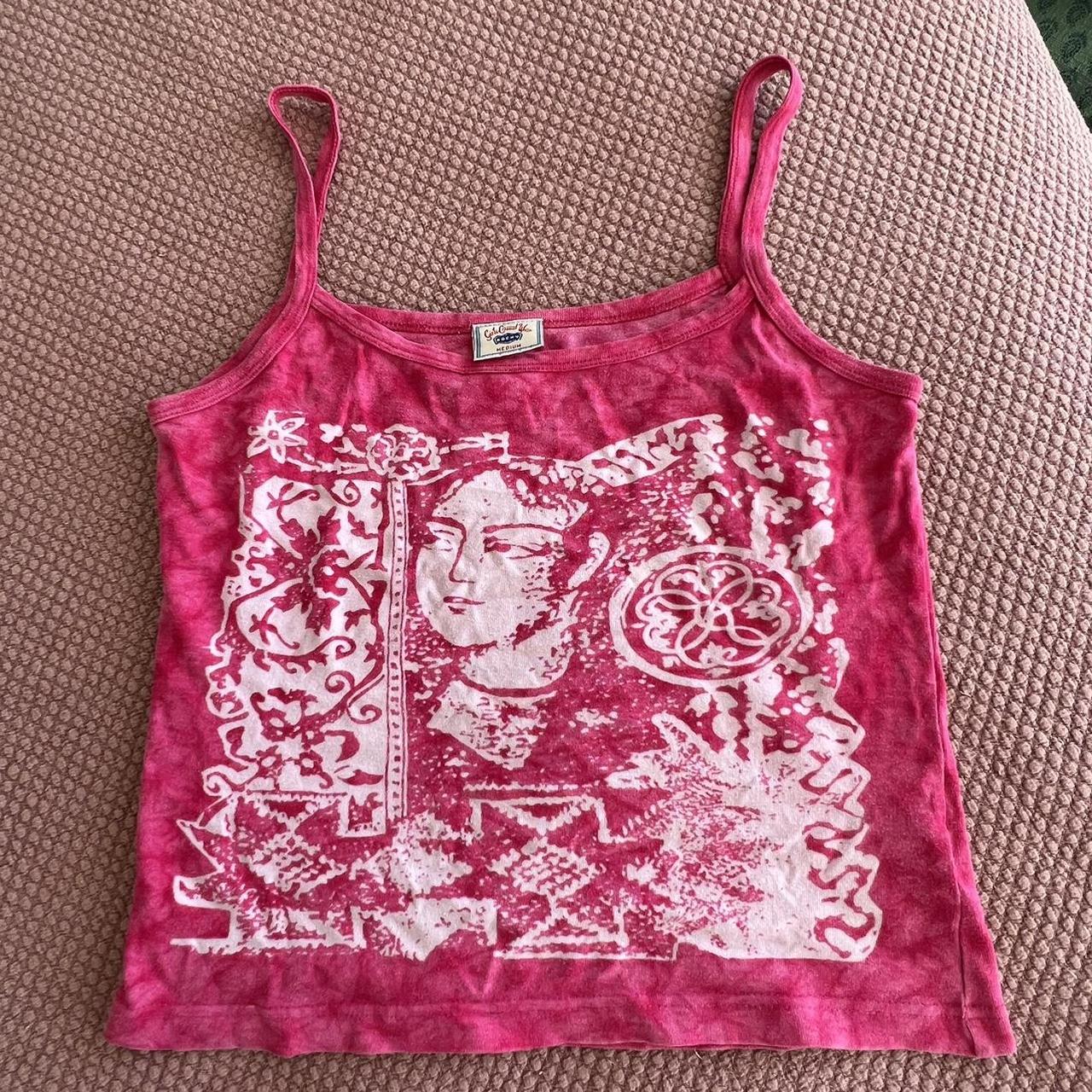 rocky girls casual wear pink tank top with a cool... - Depop