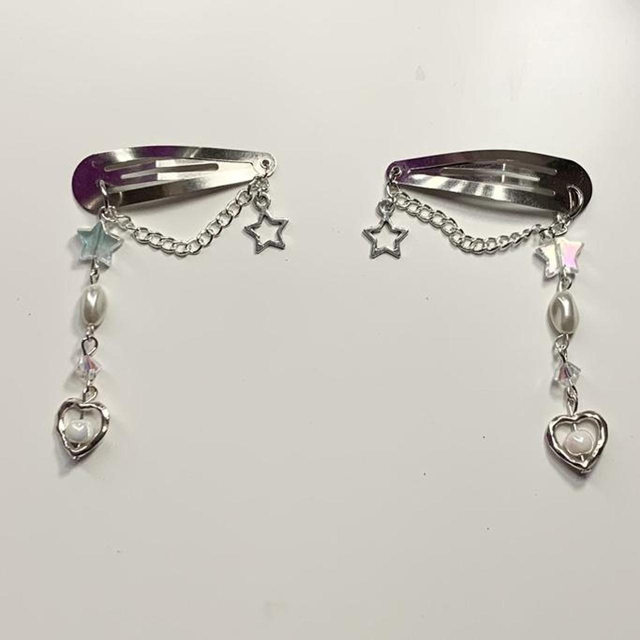 set of two dangle pearl chain hair clips💕 made with... - Depop