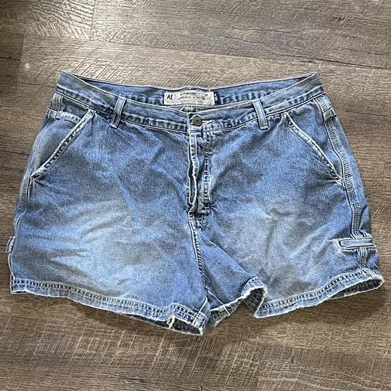 american eagle denim shorts size 14 - Depop