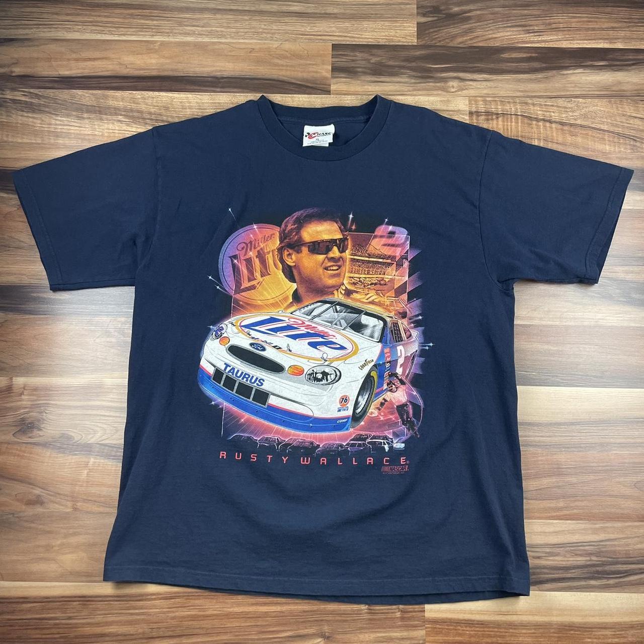 Rusty Men's Navy and Blue T-shirt | Depop