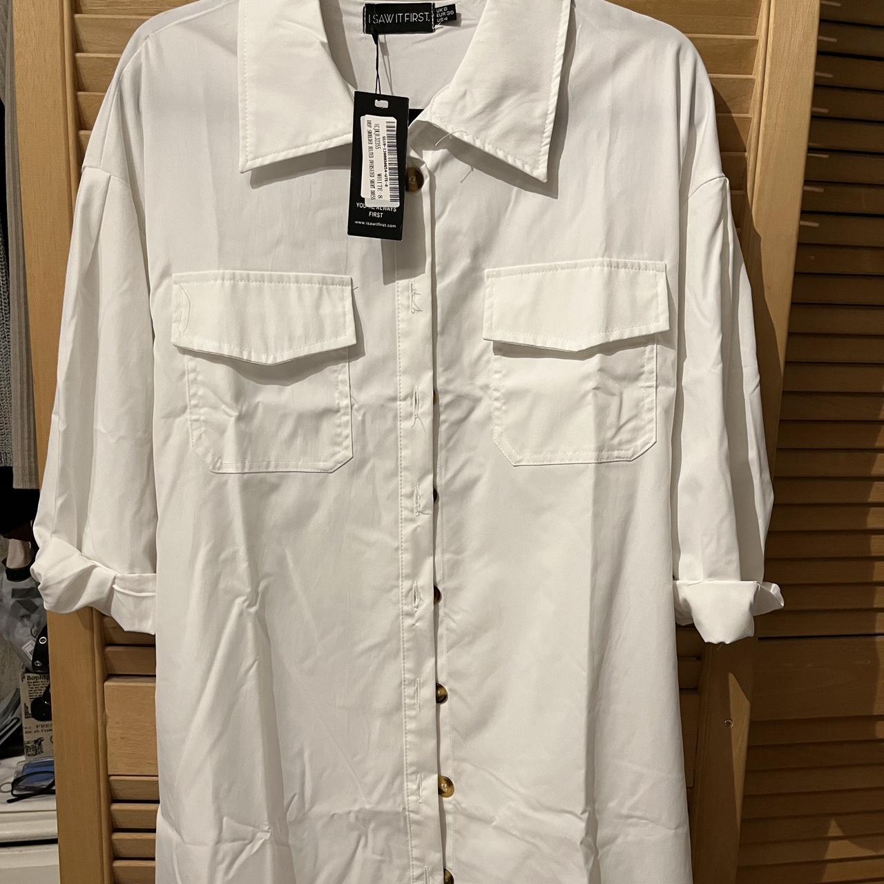 White I saw it firstshirt dress with belt Brand new... - Depop