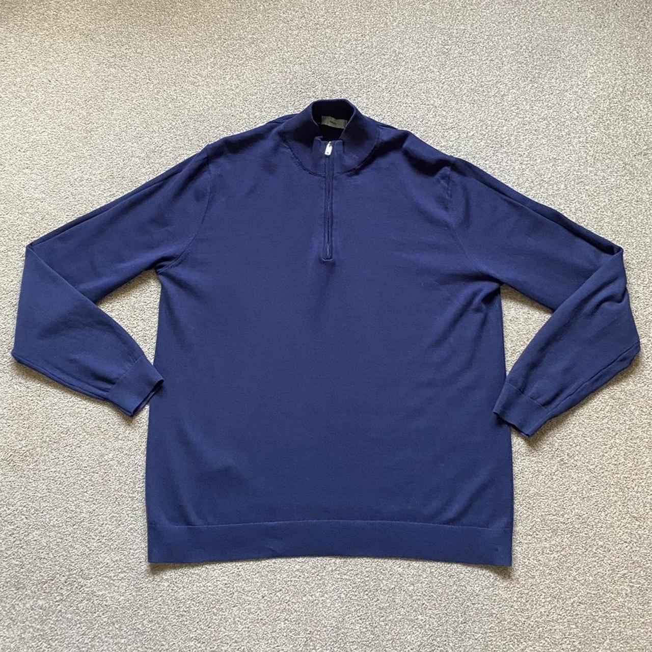 Mango Navy Half-Zip Jumper Sweater RRP £40 Size... - Depop