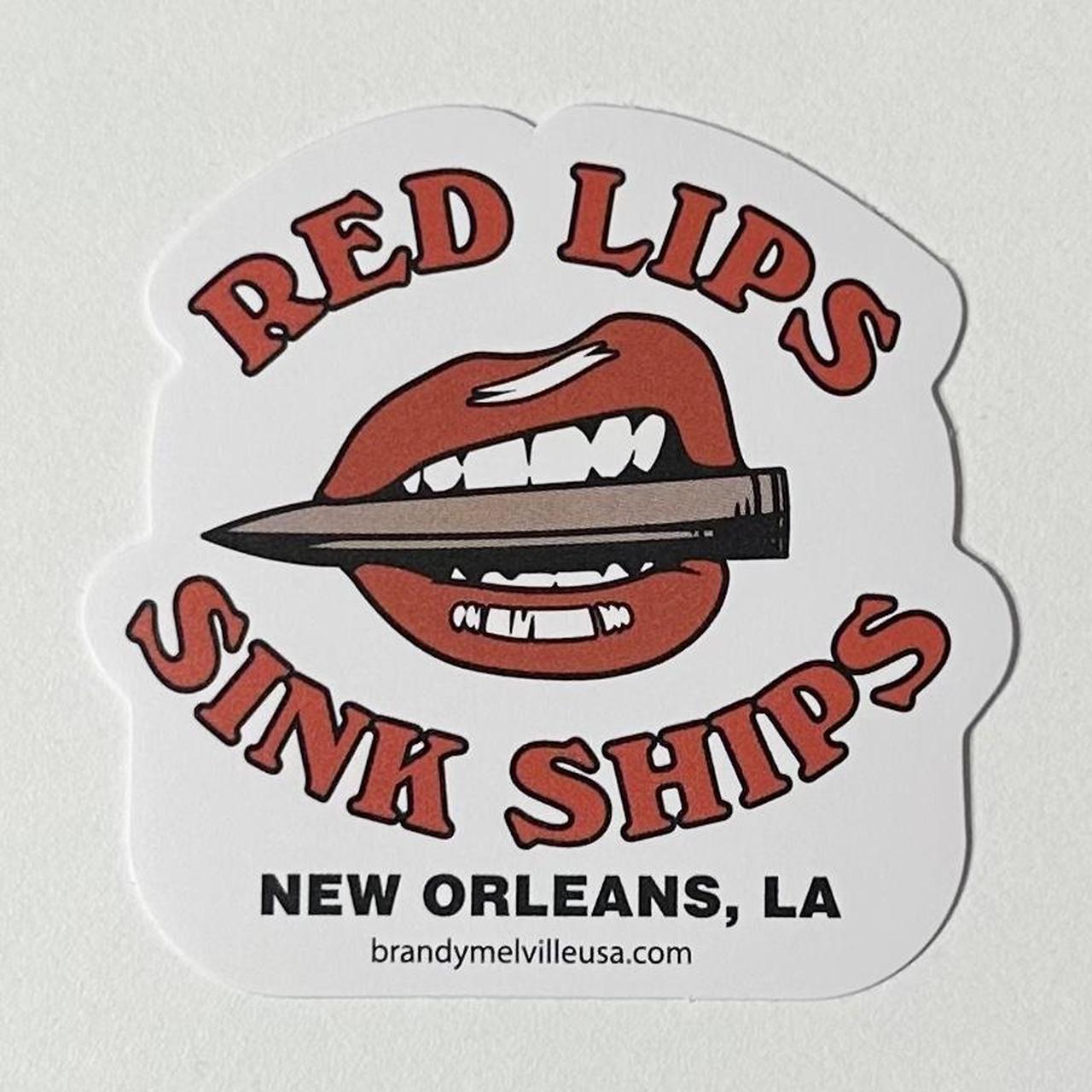 Rare Brandy Melville Red Lips Sink Ships Band... - Depop