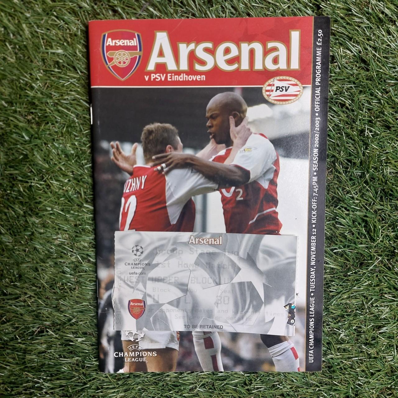 Rare Arsenal Football Programme vs PSV Eindhoven... - Depop