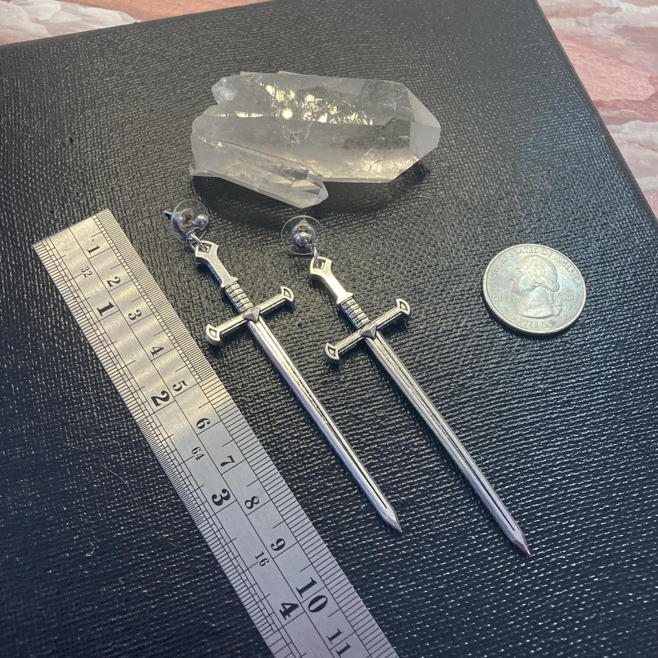 Silver swords stud earrings! ☀️$10☀️ + $4 US tracked... - Depop