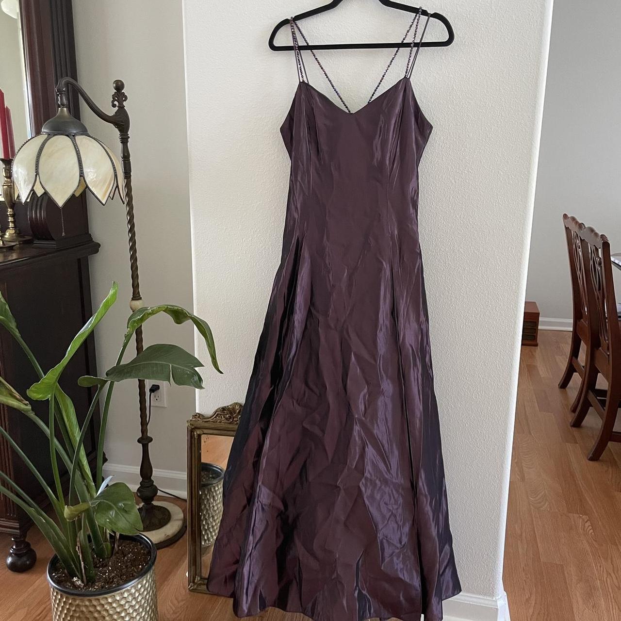 Vintage 90s prom dress Dark purple iridescent prom... - Depop