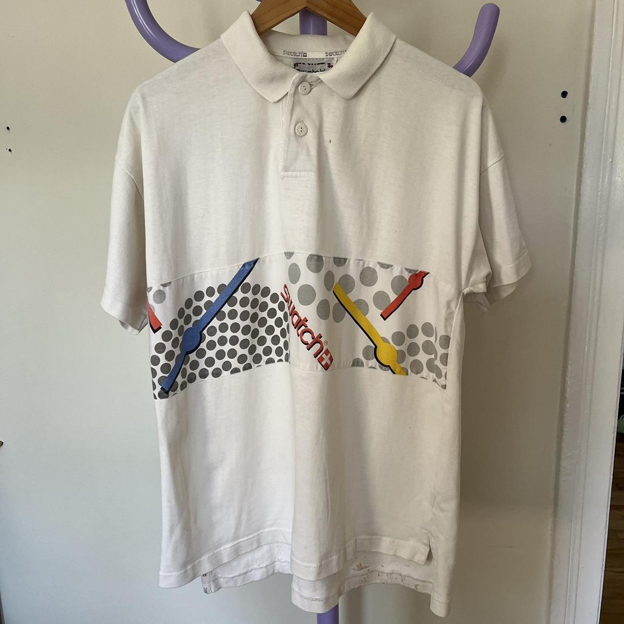 Vintage Swatch Polo Shirt 90s. No size tag but maybe... - Depop