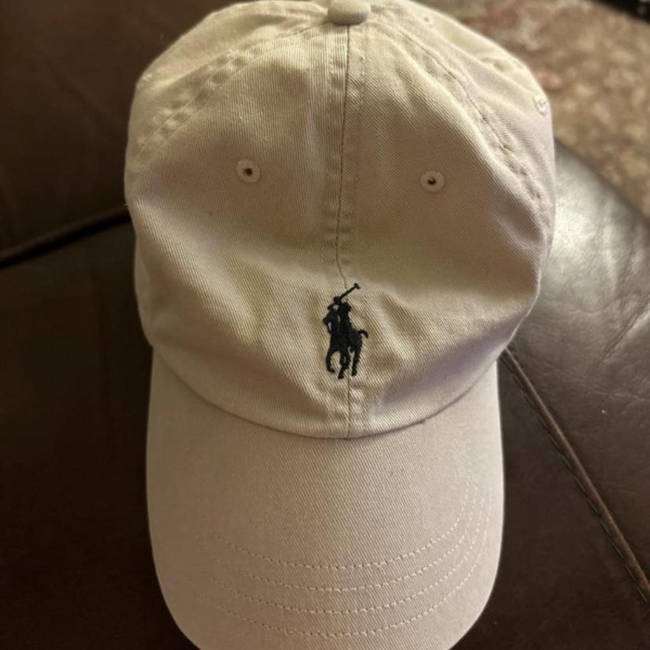 Tan / Beige Ralph Lauren Cap with Leather strap.... - Depop