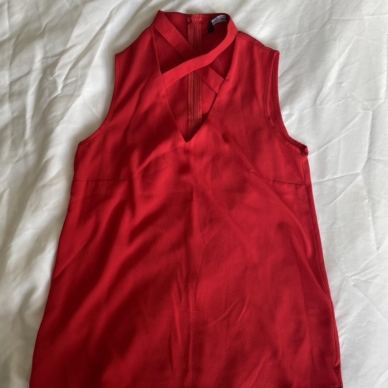 Red sleeveless criss cross red top. Only worn once. - Depop