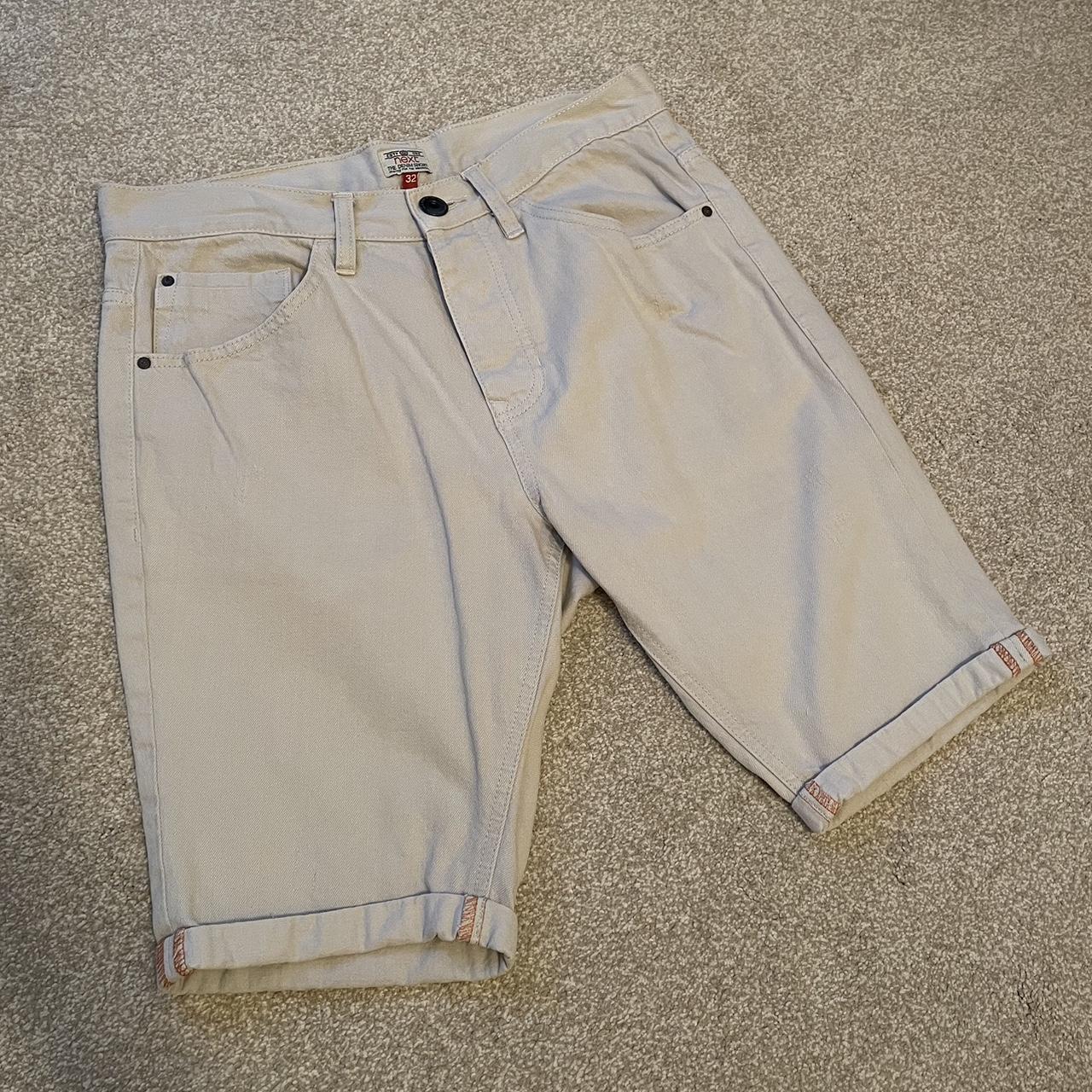 Men’s beige/ stone denim shorts from Next. Only... - Depop