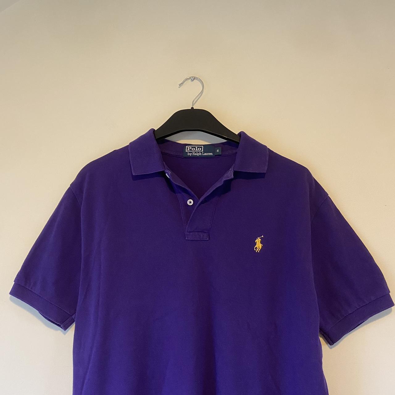 Polo Ralph Lauren Purple Polo Shirt 100%... - Depop