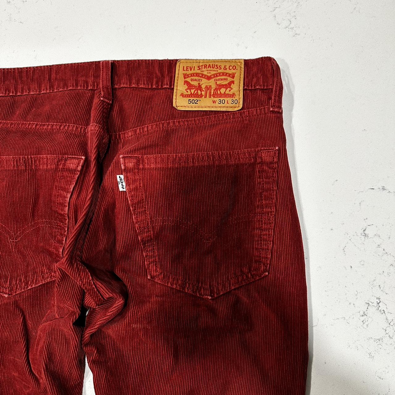 Mens red corduroy pants, 30x30 - Depop