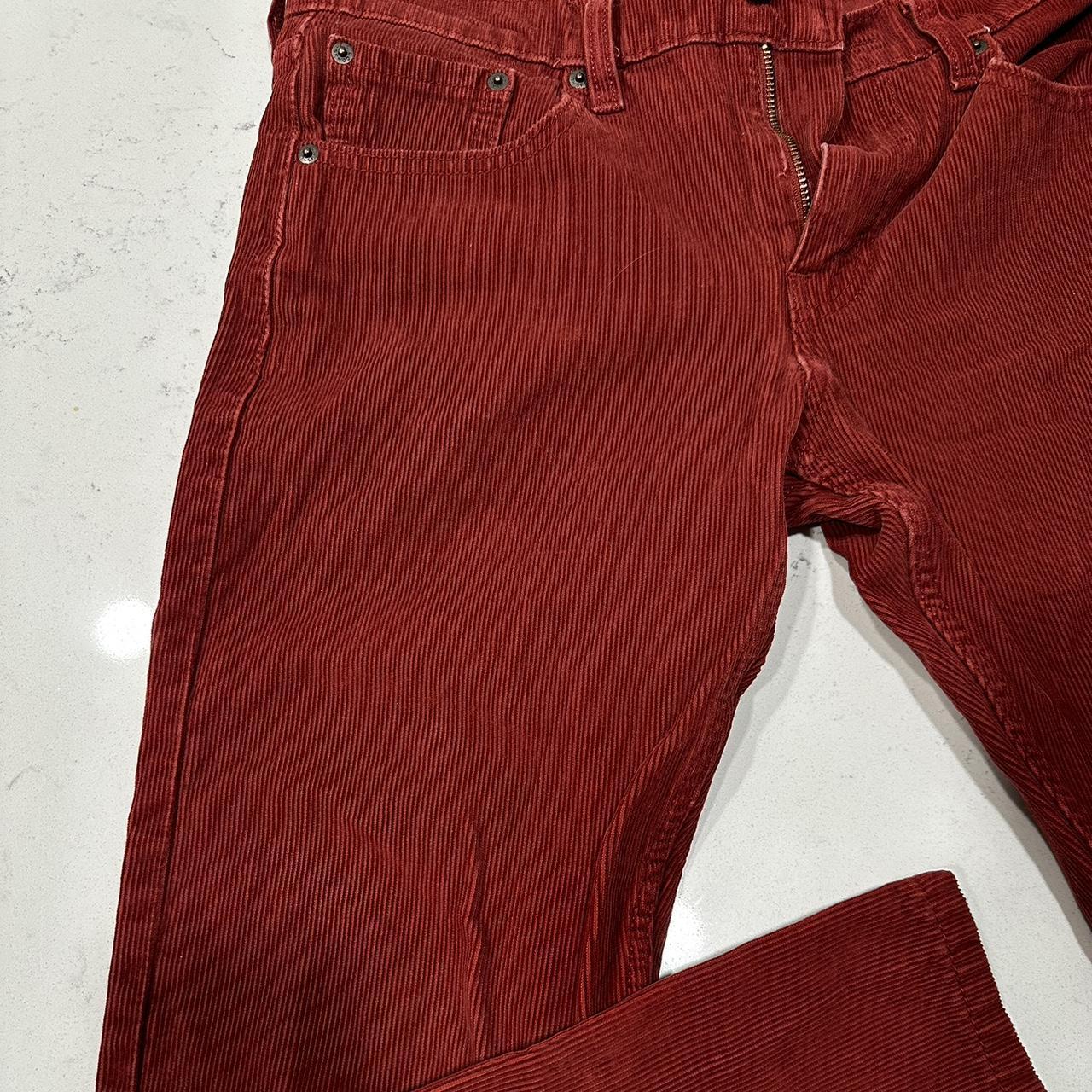 Mens red corduroy pants, 30x30 - Depop