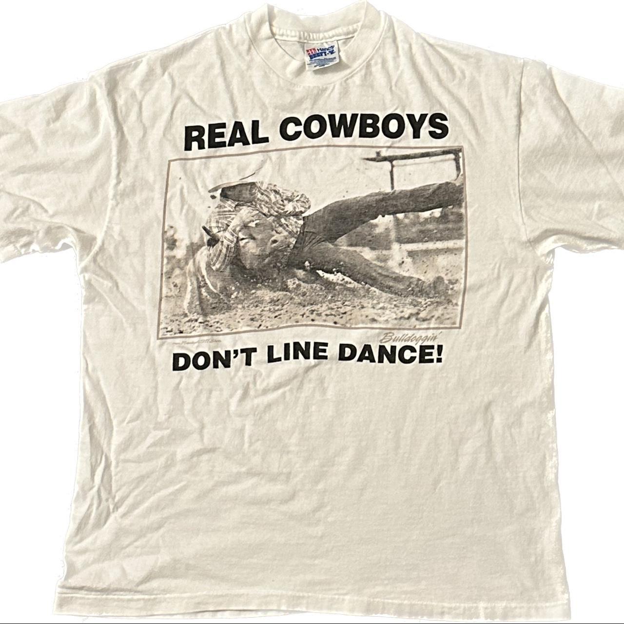Vintage Cowboy T-shirt. single stitch. size large.... - Depop