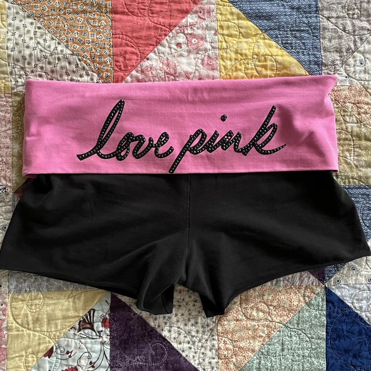 VS PINK fold over booty shorts Unfinished hem but... - Depop
